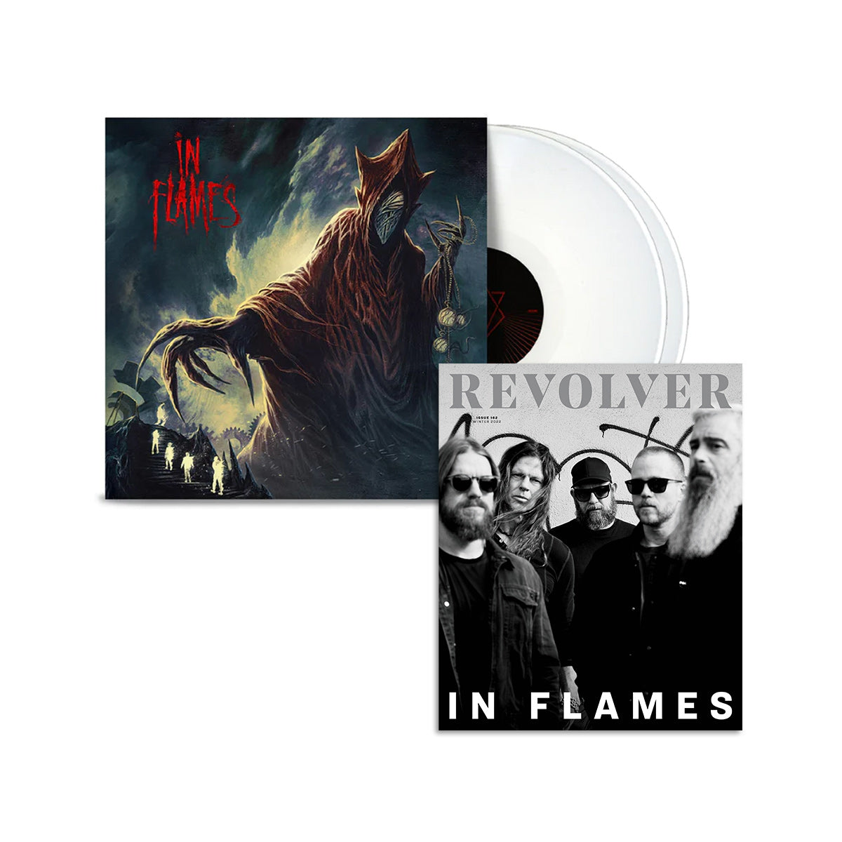 IN FLAMES ‘FOREGONE’ 2LP (Limited Edition White Vinyl) + Revolver Wint